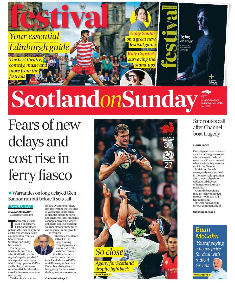 Scotland's papers: Calls to end Greens deal and more migrant barges ...
