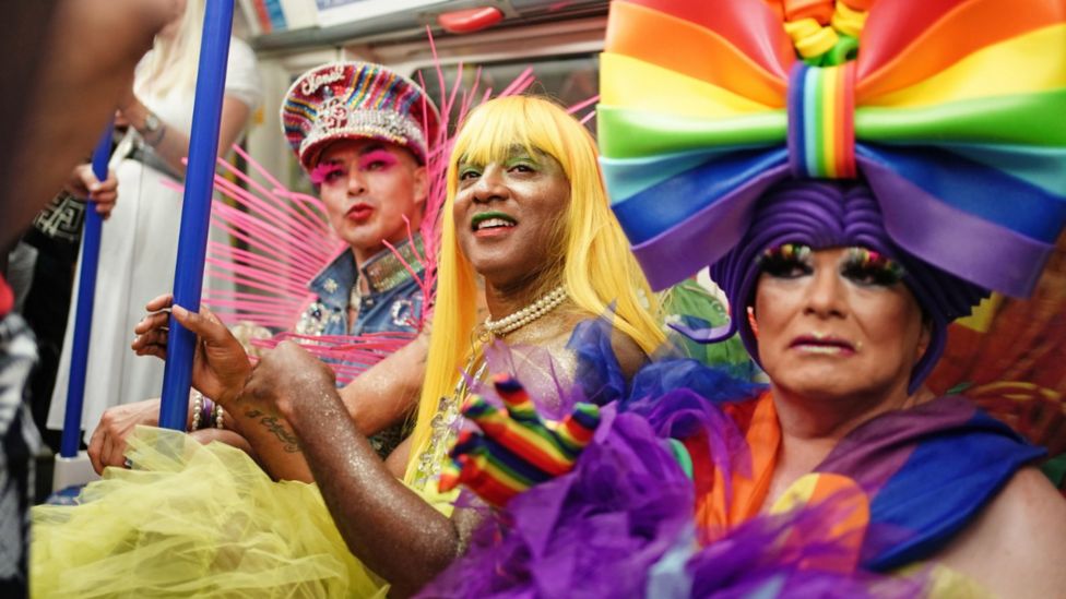 London Pride in pictures: Huge crowds turn out for parade - BBC News