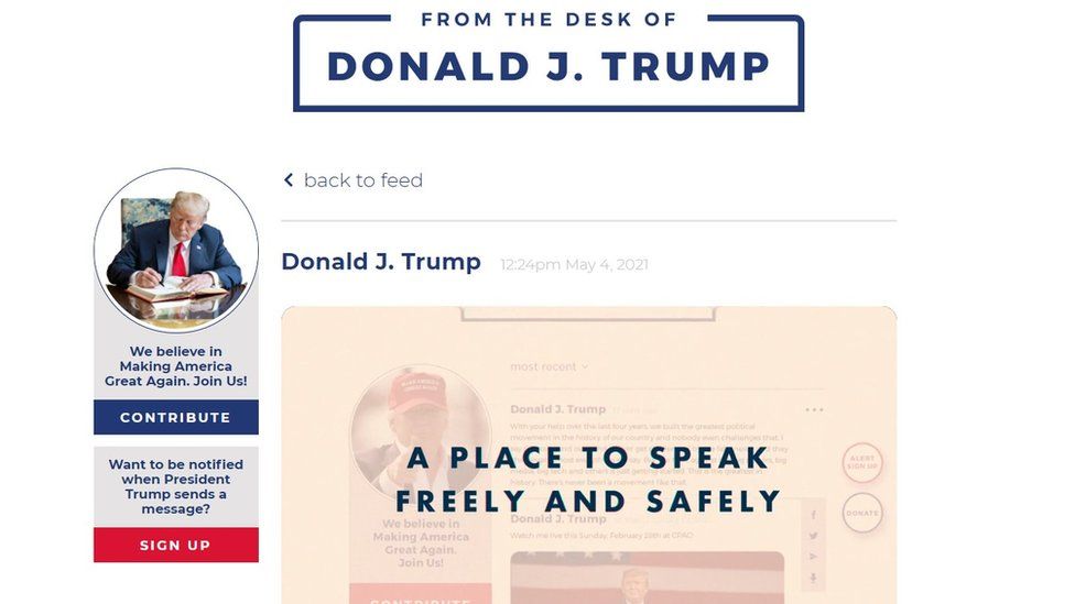 Donald Trump: Former US President launches new platform - BBC Newsround