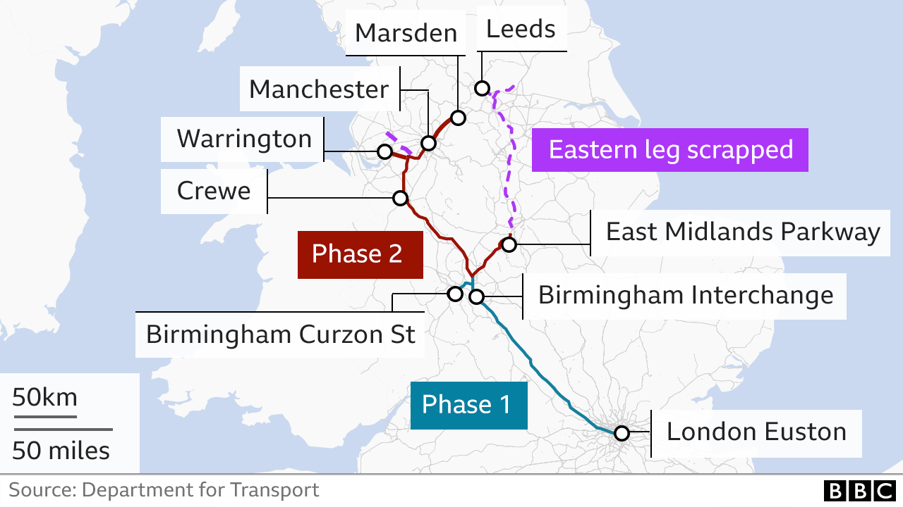 Rail upgrade pledge as Leeds HS2 leg to be scrapped - BBC News