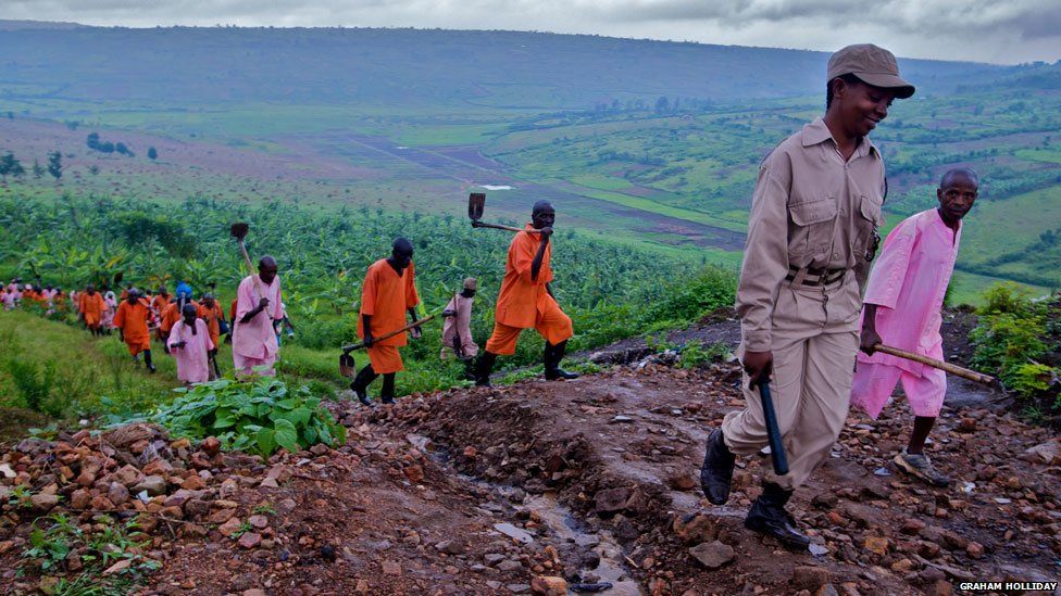 In pictures: Rwanda's poo-powered prisons - BBC News