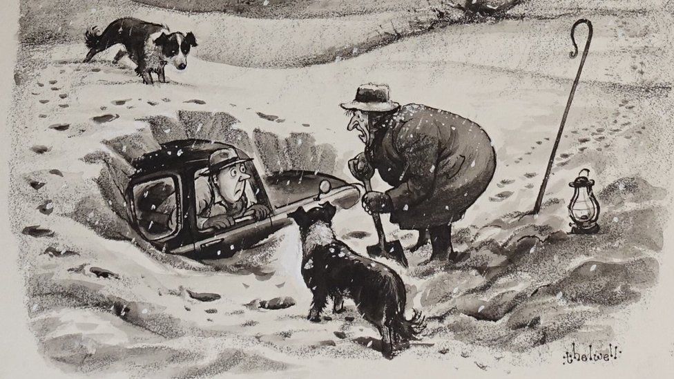 Norman Thelwell's pony cartoons on show at Mottisfont - BBC News