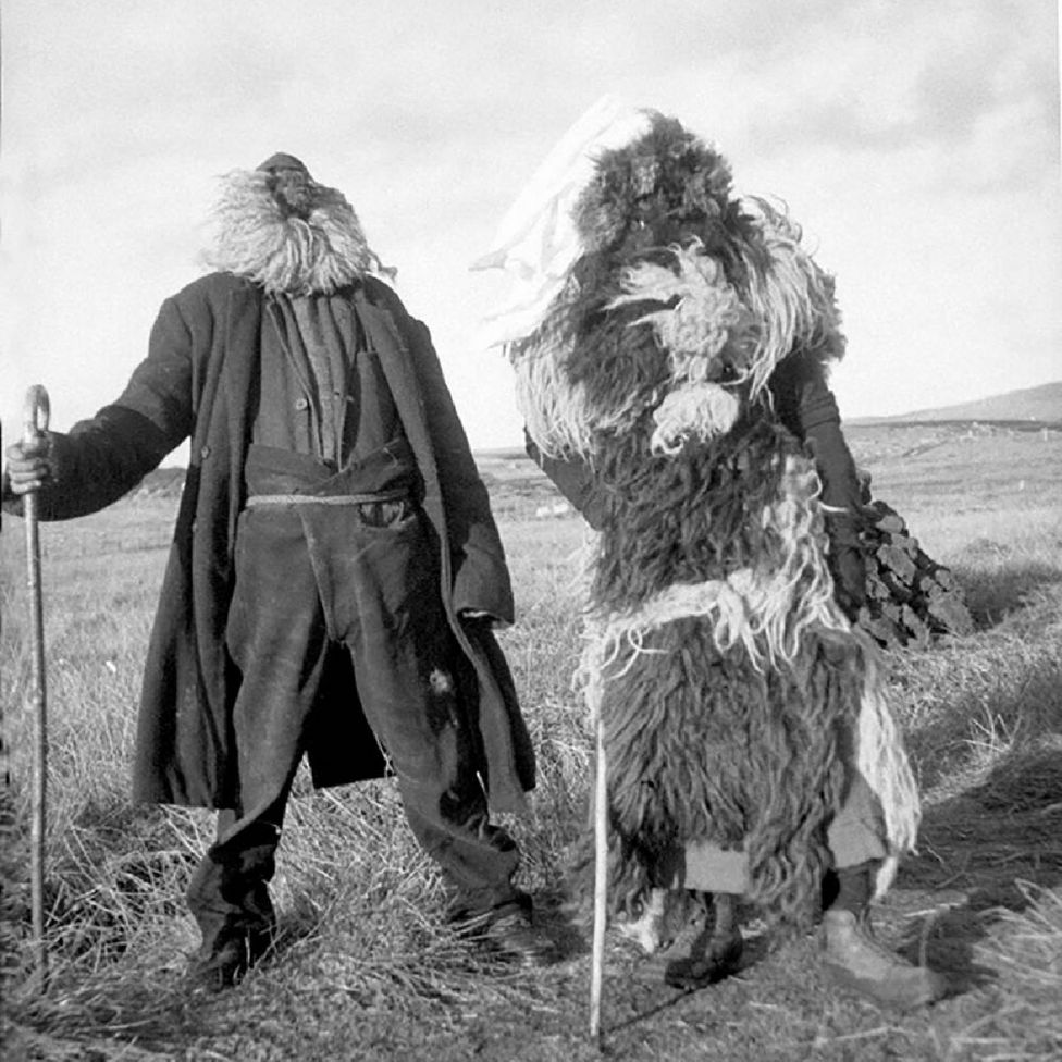 The scary Halloween costumes islanders wore 90 years ago - BBC News
