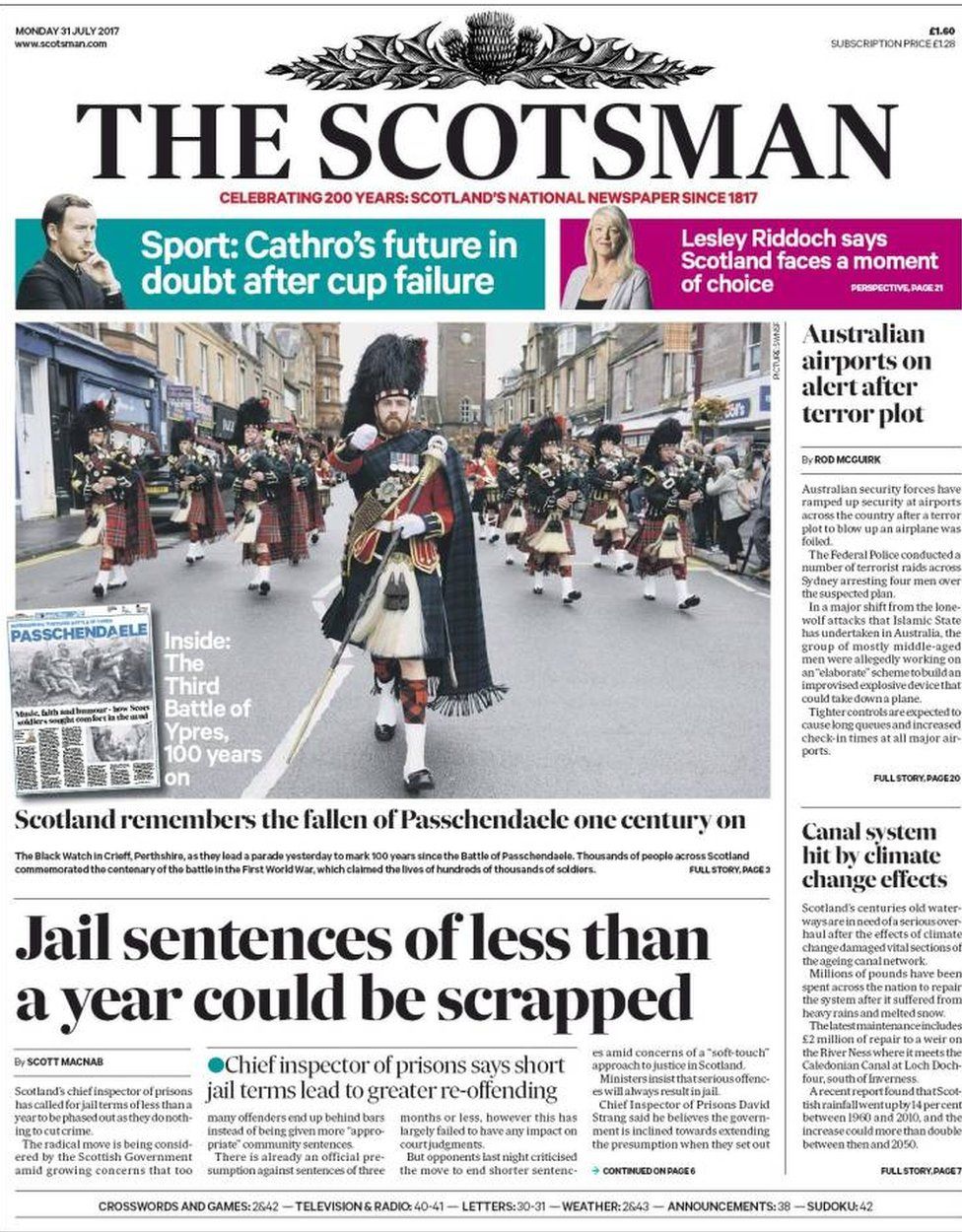 Scotland's papers: 'Sailors on the rampage' - BBC News