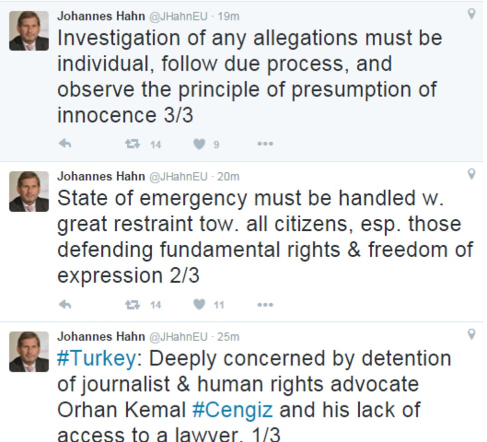 Turkey attempted coup: EU says measures 'unacceptable' - BBC News