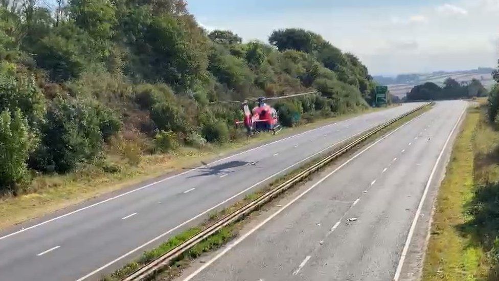 Crash near Lee Mill Bridge forces A38 closure - BBC News