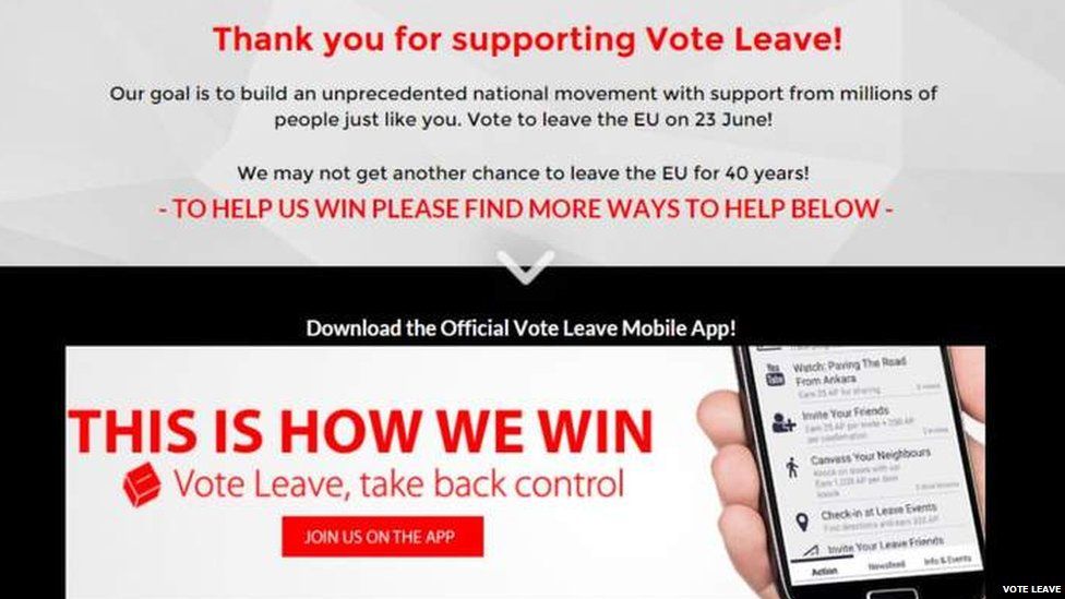EU referendum: Leave's 'register to vote' website sparks row - BBC News