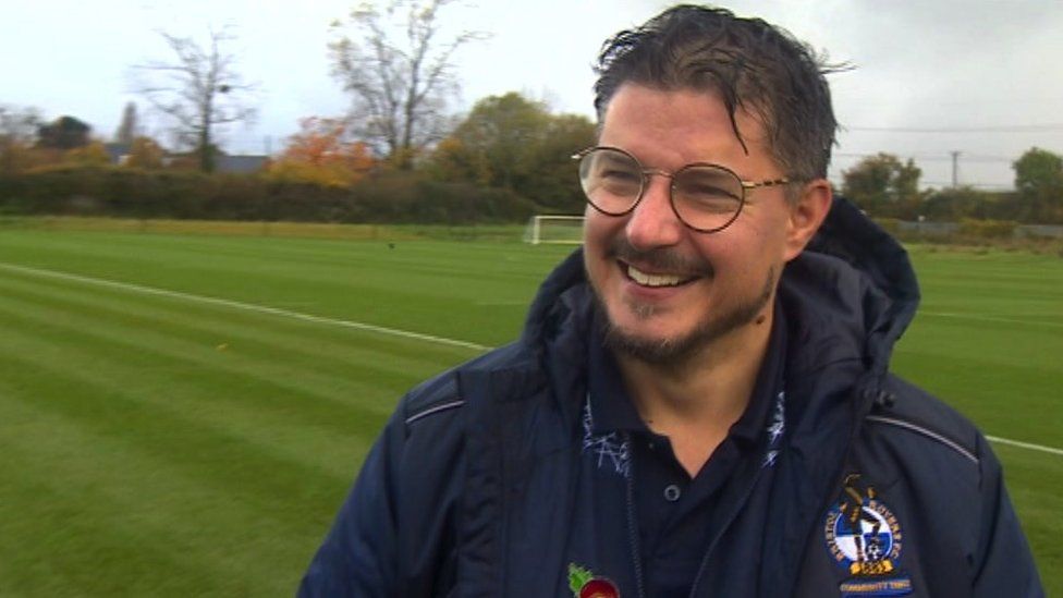 Bristol Rovers train with mental health football group - BBC News