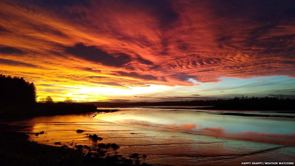 Red sunsets over north-east Scotland - BBC Weather