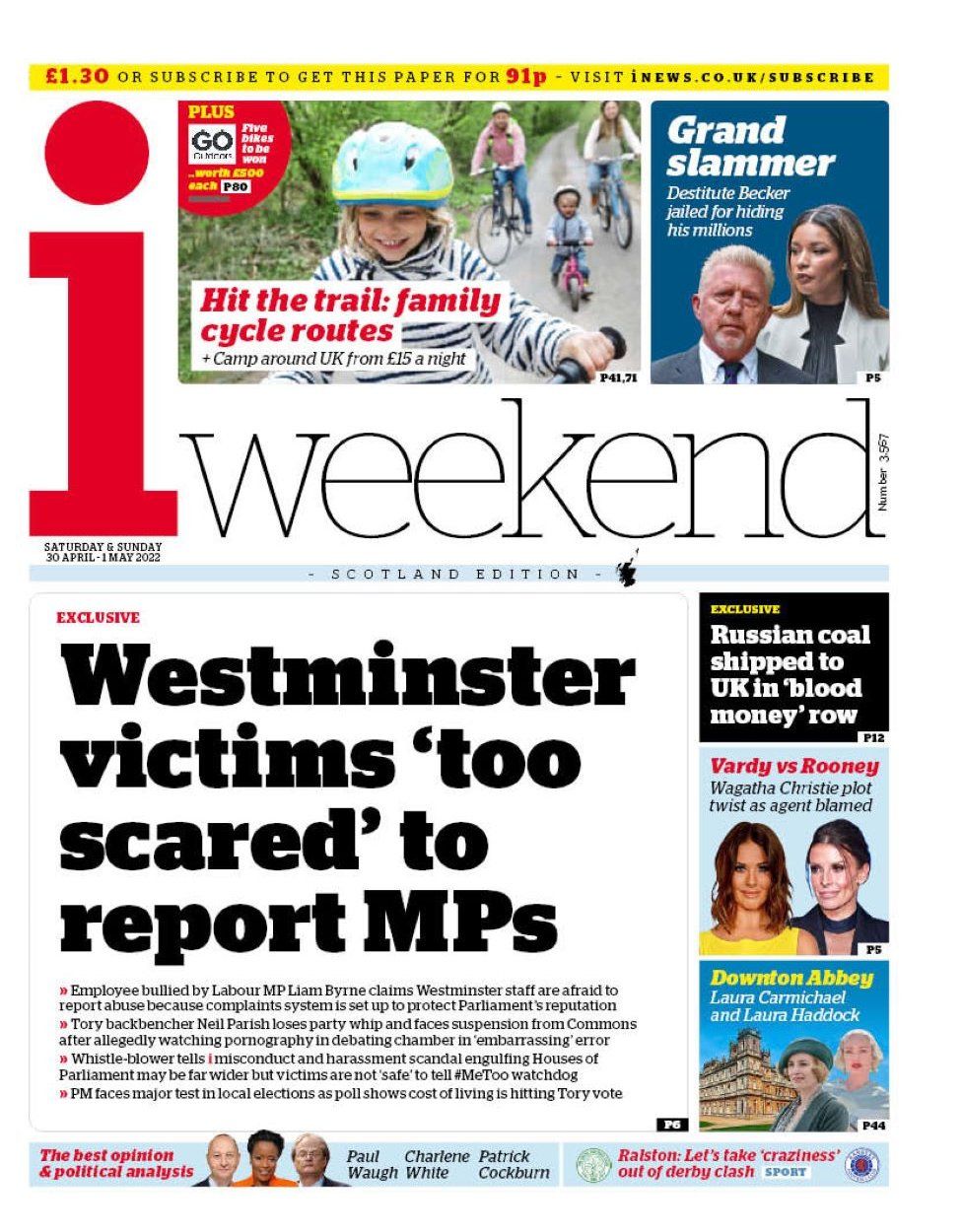 Scotland's papers: Tory MP 'refuses to quit' and Boris Becker jailed ...