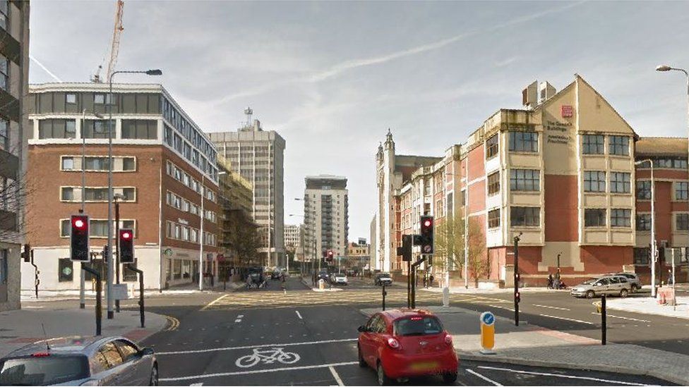 Cyclist in hospital after Newport Road Cardiff lorry crash - BBC News