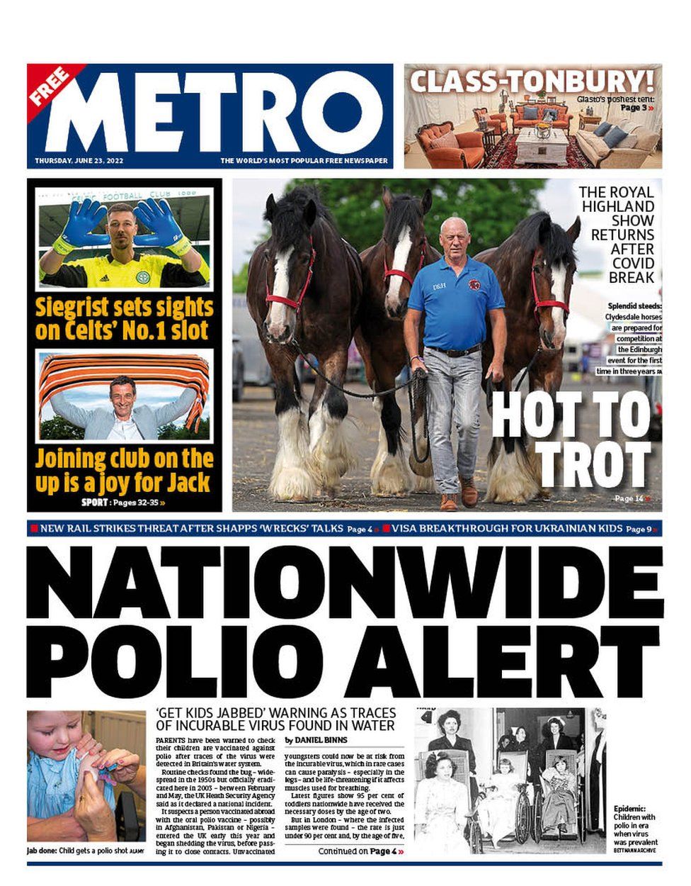 Scotland's papers: Polio alert and second homes energy rebate - BBC News