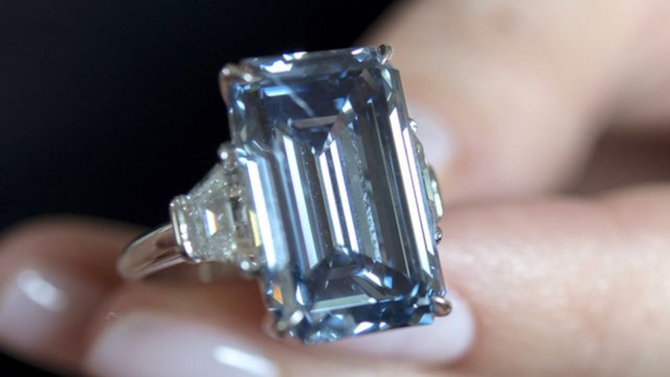 Oppenheimer Blue diamond sets new auction record - BBC News