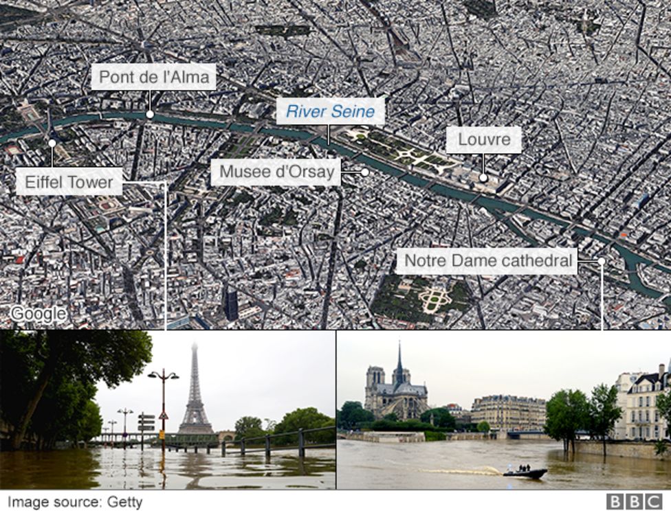 Paris floods: Seine level starts dropping after 30-year high - BBC News