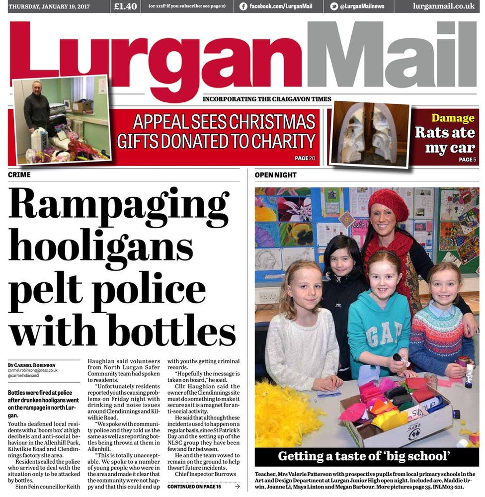 Weekly newspaper headlines: Bono's tribute to Hume and Strabane slur ...