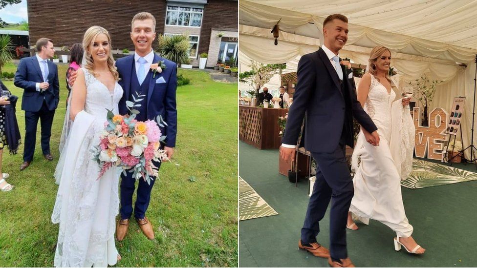 Wedding recreated at Bridgend care home for bride's grandmother - BBC News