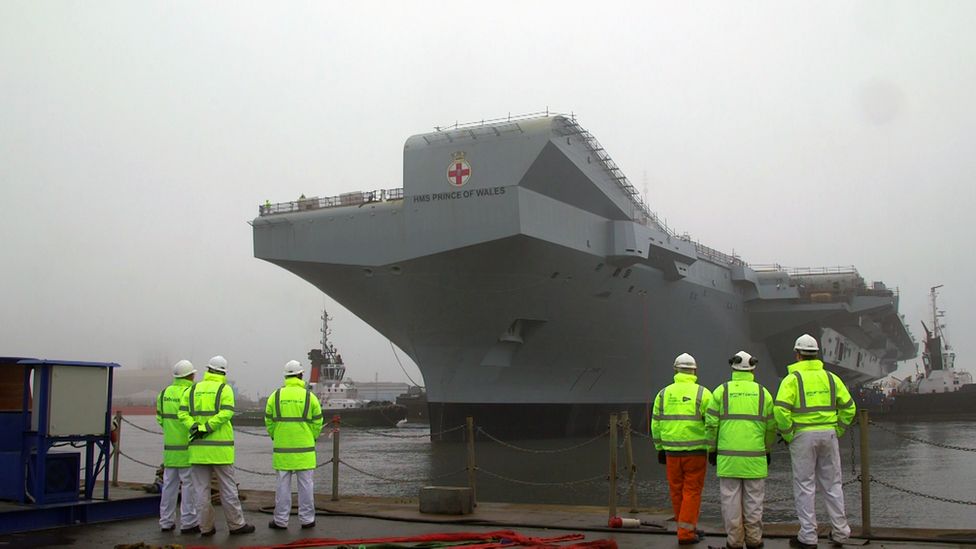 HMS Prince of Wales: New aircraft carrier sails for the first time ...