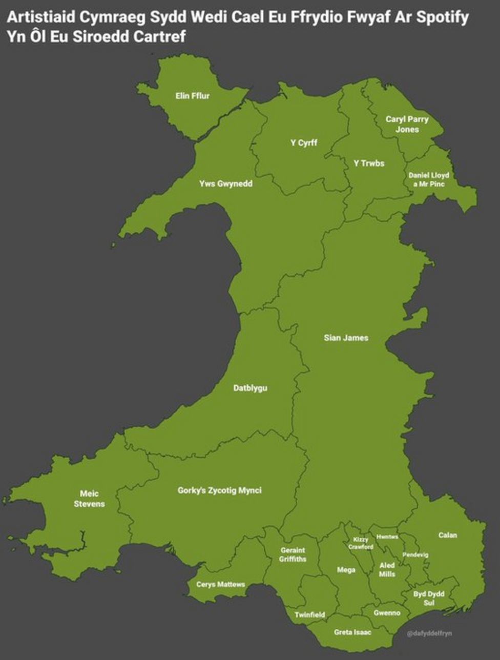 Pwy yw'r band Cymraeg mwyaf poblogaidd o'ch sir chi? - BBC Cymru Fyw