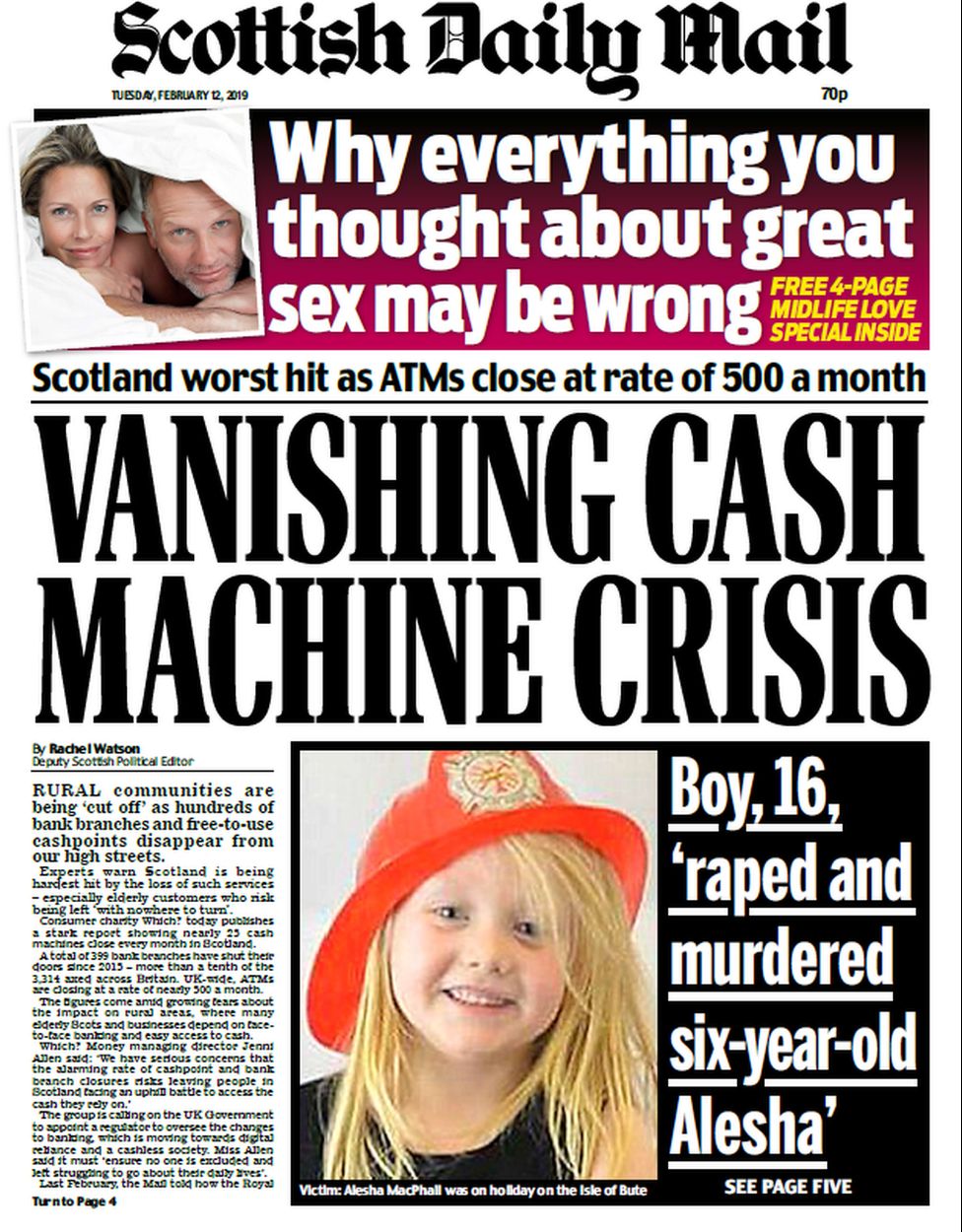 Scotland's papers: Cancer record and Alesha murder trial - BBC News