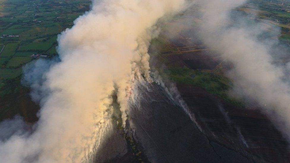 Rasharkin gorse on fire for 24 hours - BBC News