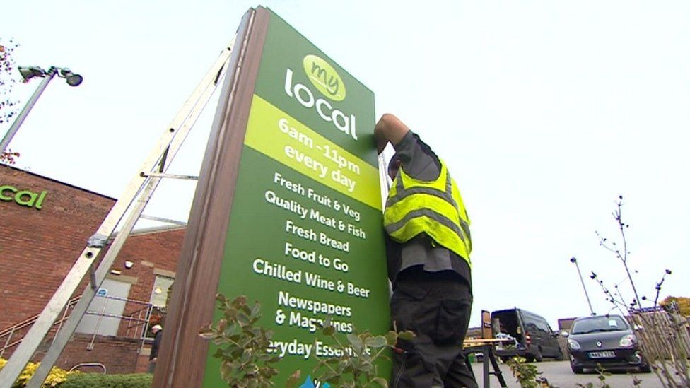 Morrisons sale: M local stores reopen as My Local - BBC News