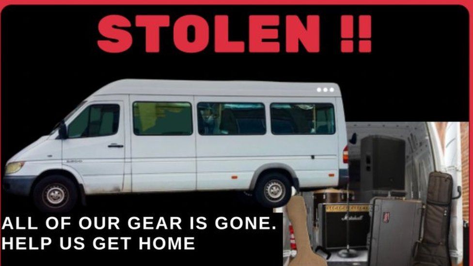 Cemetery Sun: Band 'distraught' after tour van stolen in Manchester ...