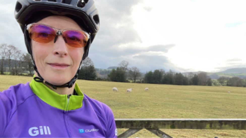 Dozens take part in centenary bike ride for Gobowen NHS charity - BBC News