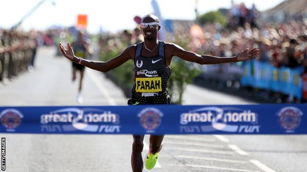 Mo Farah aiming for fourth consecutive Great North Run title - BBC Sport