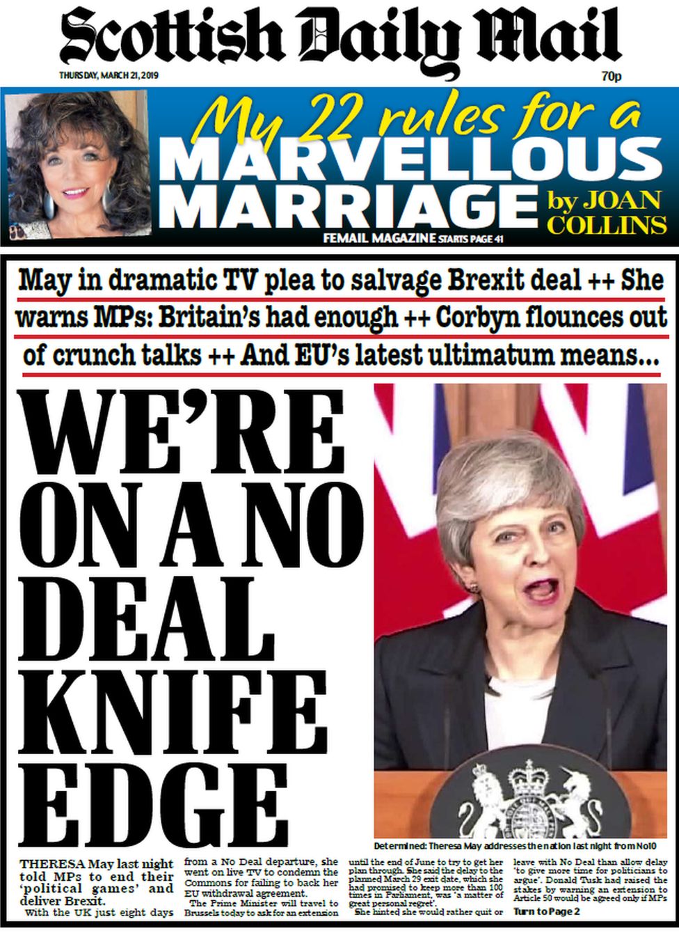 Scotland's papers: Prime Minister's Brexit 'blame game' - BBC News