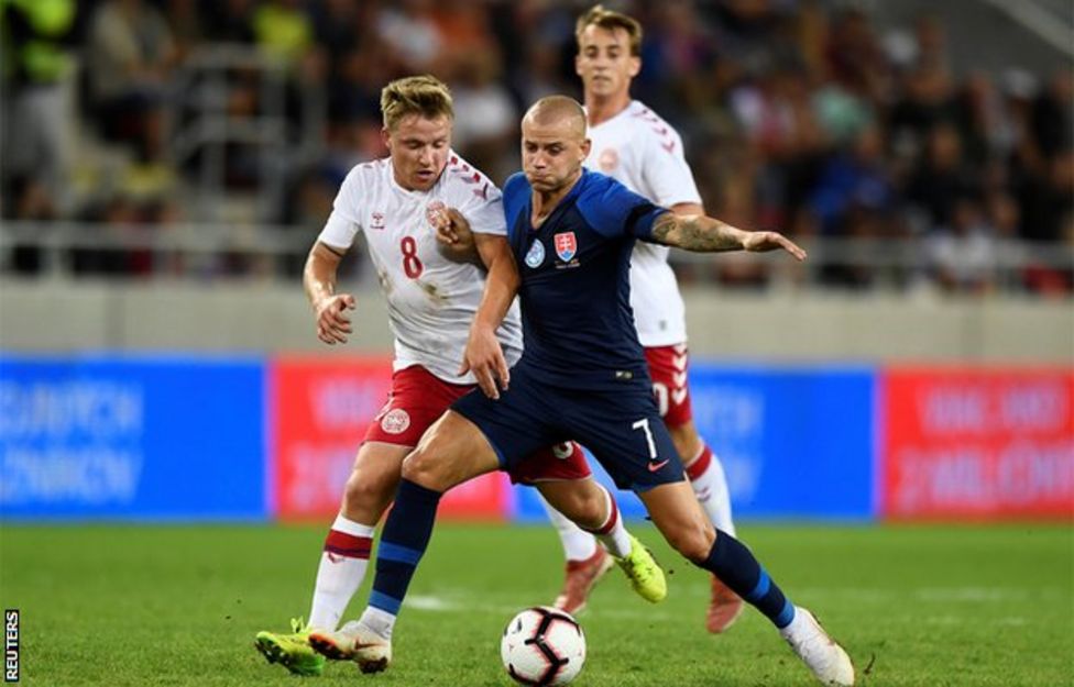 Denmark field a student and internet star during 3-0 defeat by Slovakia ...