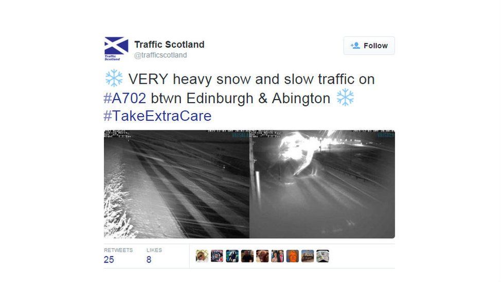 Snow and heavy rain across Midlothian and the Borders leaves drivers ...