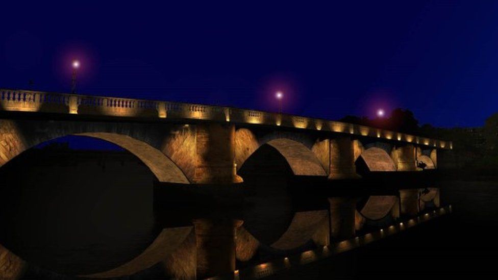 Lighting plan unveiled for historic Dumbarton Bridge - BBC News