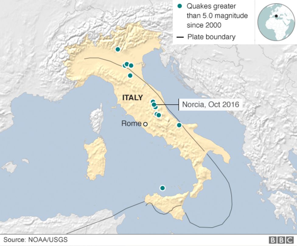 Norcia earthquake: Why multiple quakes are hitting Italy - BBC News