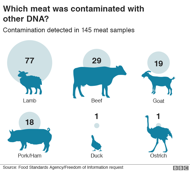 Meat testing: A fifth of samples reveal unspecified animals' DNA - BBC News