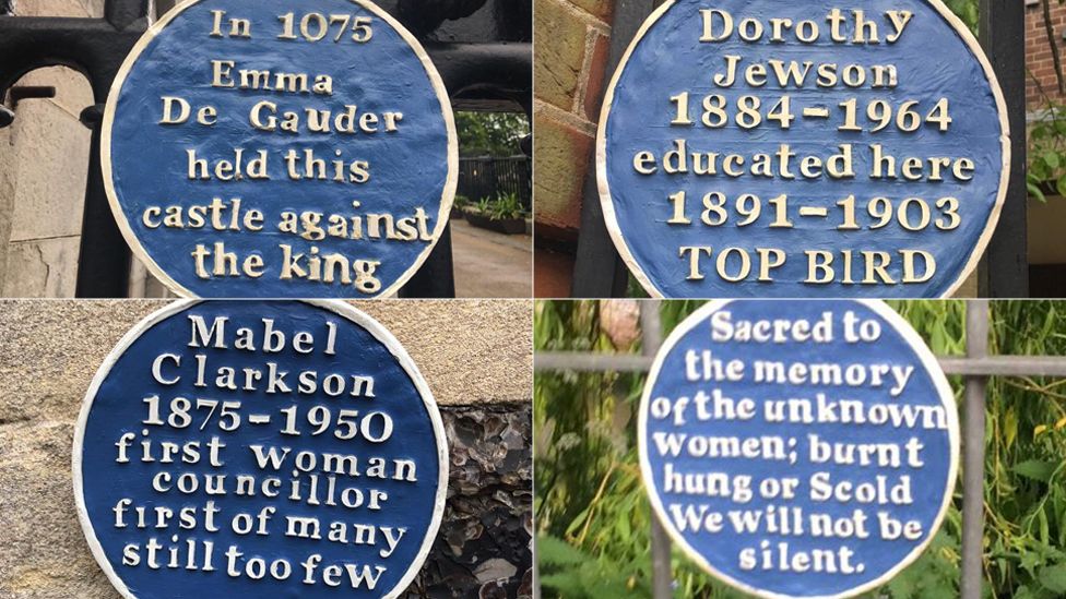 Unofficial Norwich blue plaques mark 'rebel women' - BBC News