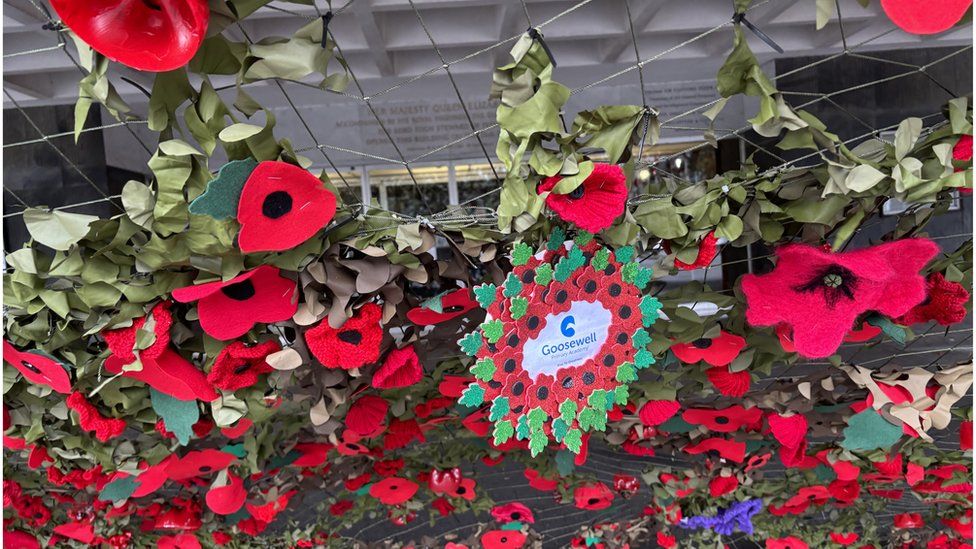 Poppies on display for Remembrance Sunday - BBC News