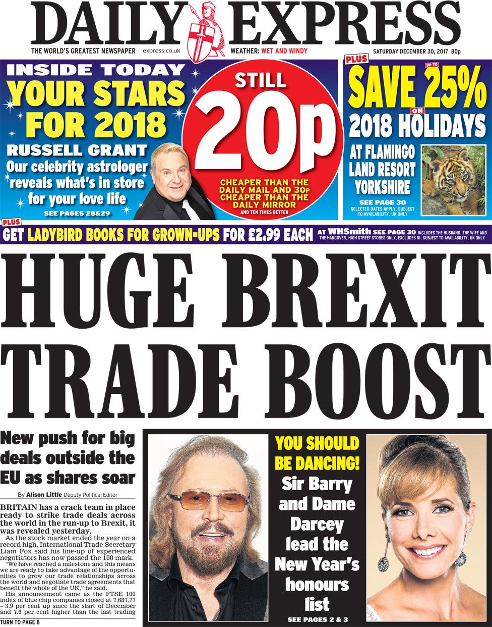 Newspaper headlines: It's 'Saturday knight fever' as New Year Honours ...