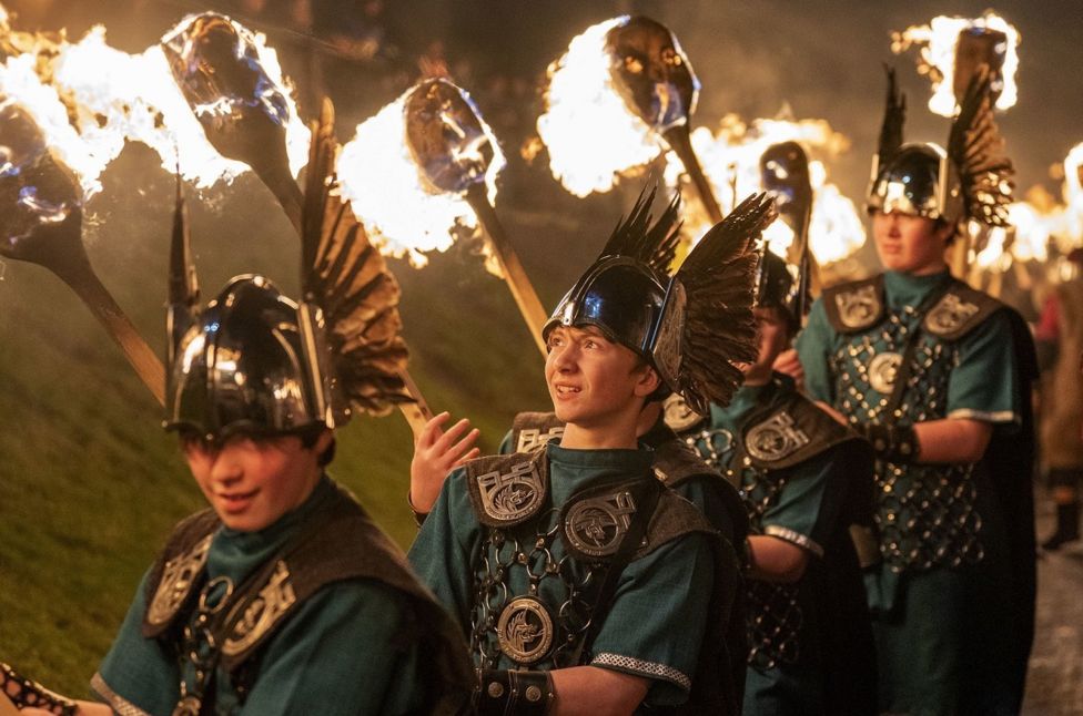 Up Helly Aa 2023: Women and girls take part for first time - BBC Newsround