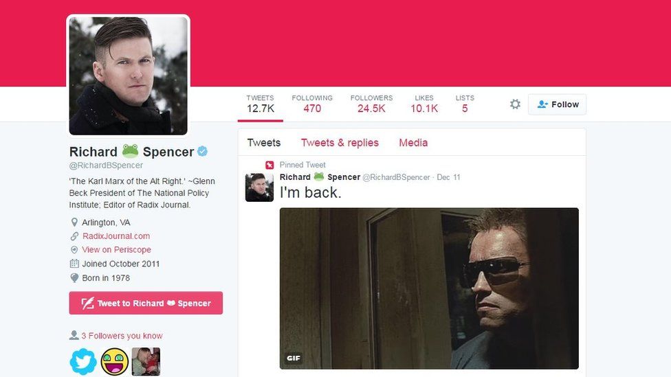 Twitter reinstates 'alt-right' leader - BBC News