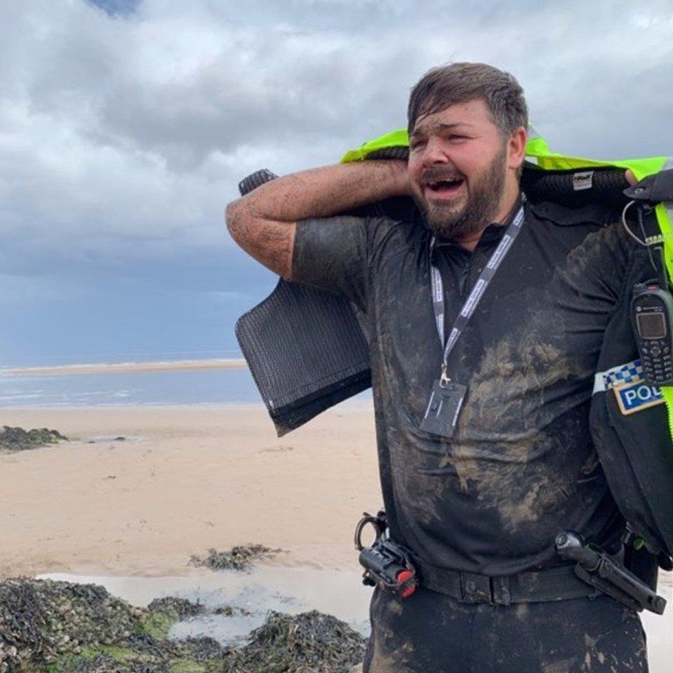 Man stuck in Southerness mud sparks rescue operation - BBC News