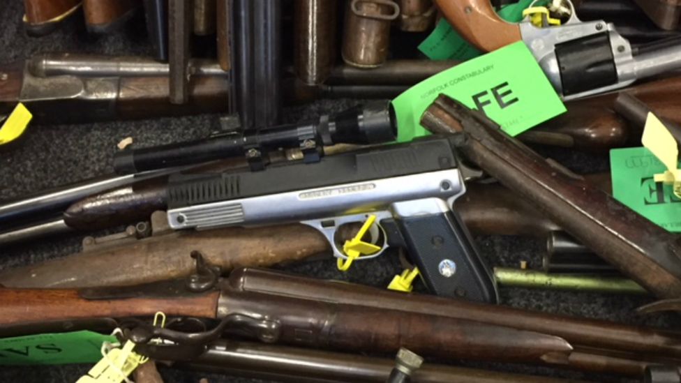 Norfolk and Suffolk Police receive 500 firearms during amnesty - BBC News