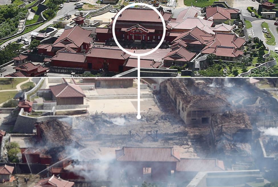 Shuri Castle: Fire destroys 500-year-old world heritage site in Japan ...