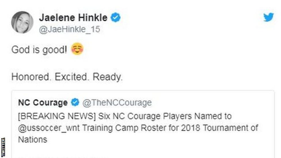 Jaelene Hinkle: Defender recalled to US set-up after refusing to play ...