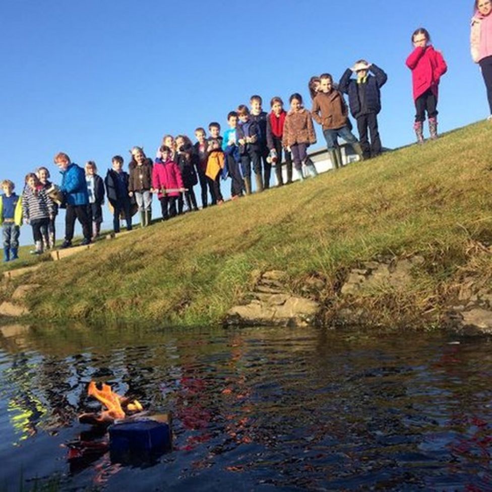 Orkney primary school goldfish get flaming Viking burial boat send off ...