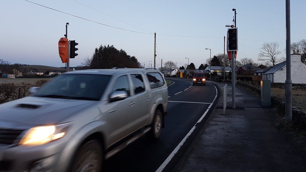 Springholm speed detection lights improvement planned - BBC News
