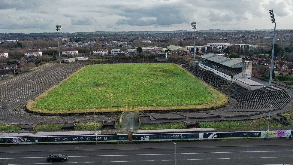 Clearance work at Casement Park GAA stadium begins - BBC News