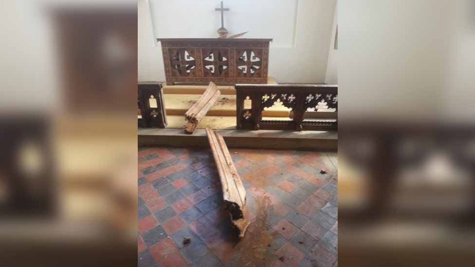 Norfolk church roof collapse blamed on deathwatch beetle - BBC News