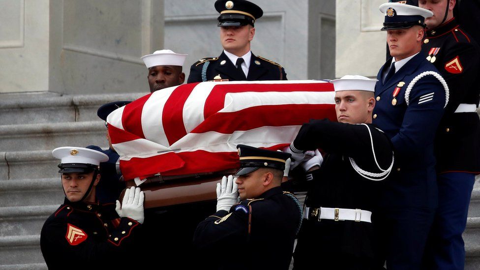 George HW Bush's funeral - in pictures - BBC News