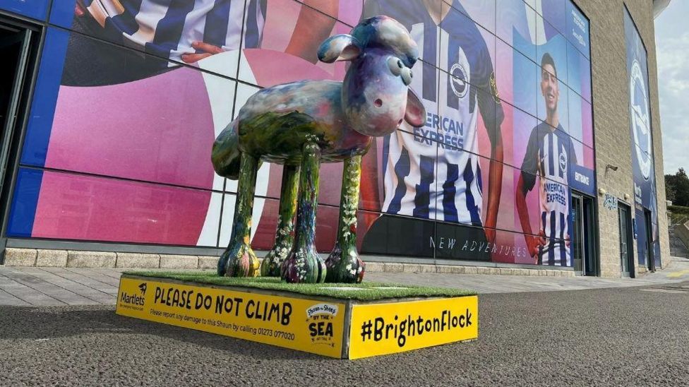 Brighton: Charity Shaun the Sheep trail at risk after vandalism - BBC News