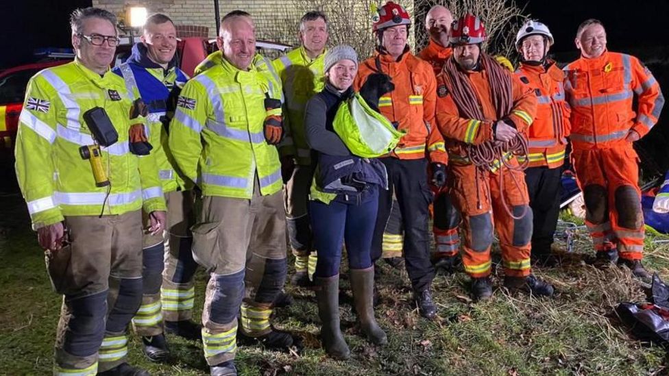 Dog saved by fire crews after falling down Great Chesterford well - BBC ...